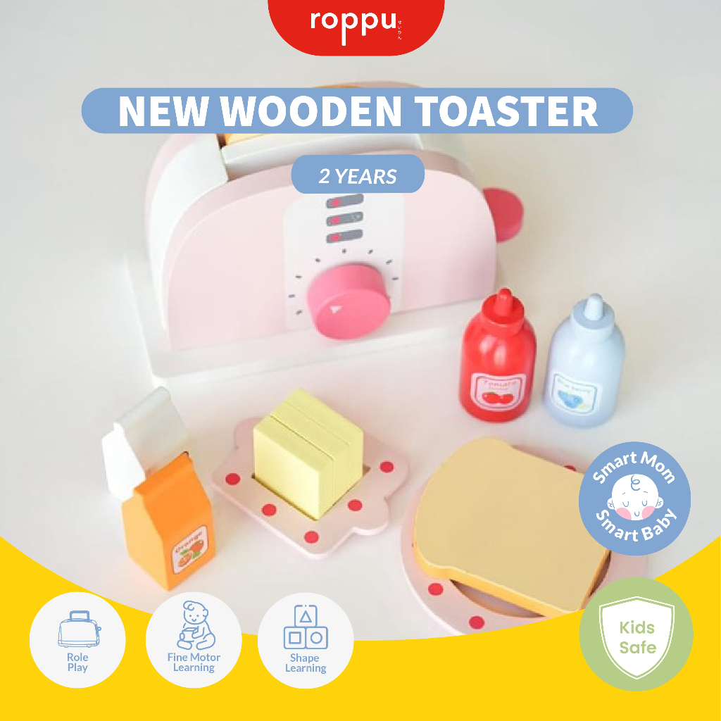 Jual ROPPU New Wooden Toaster Mainan Pemanggang Roti Kayu Anak | Shopee ...