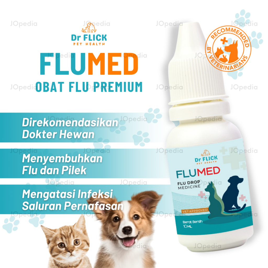 Jual Dr FLICK FLUMED Obat Flu Kucing Anjing Pilek Bersin Batuk Demam ...
