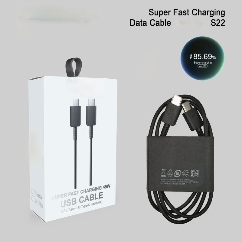 Jual Kabel Data Bulat Fast Charging 45W S22 Original Type C TO C - ONLY ...