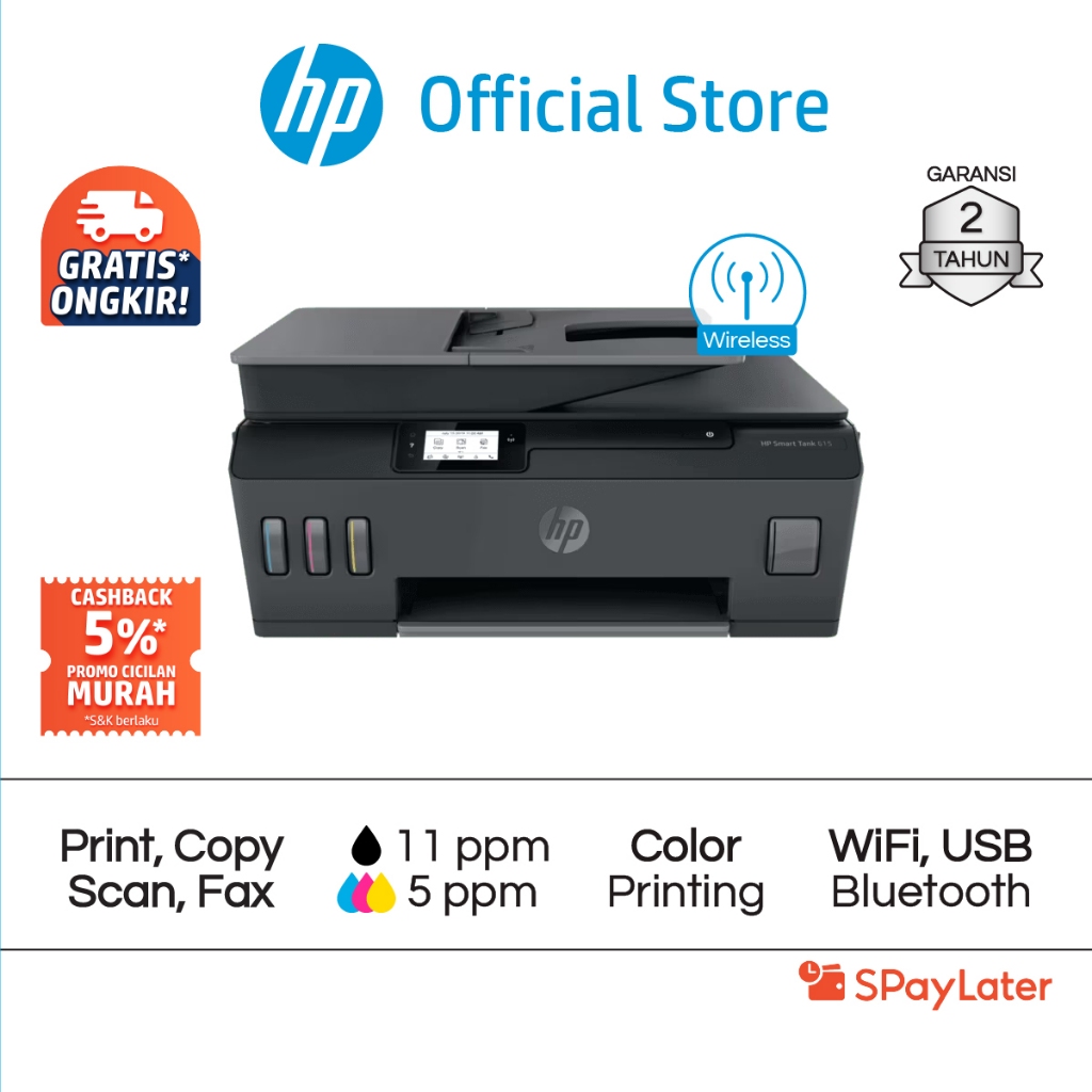 Jual Printer HP Smart Ink Tank 615 / 670 All in One Print Scan Copy ...