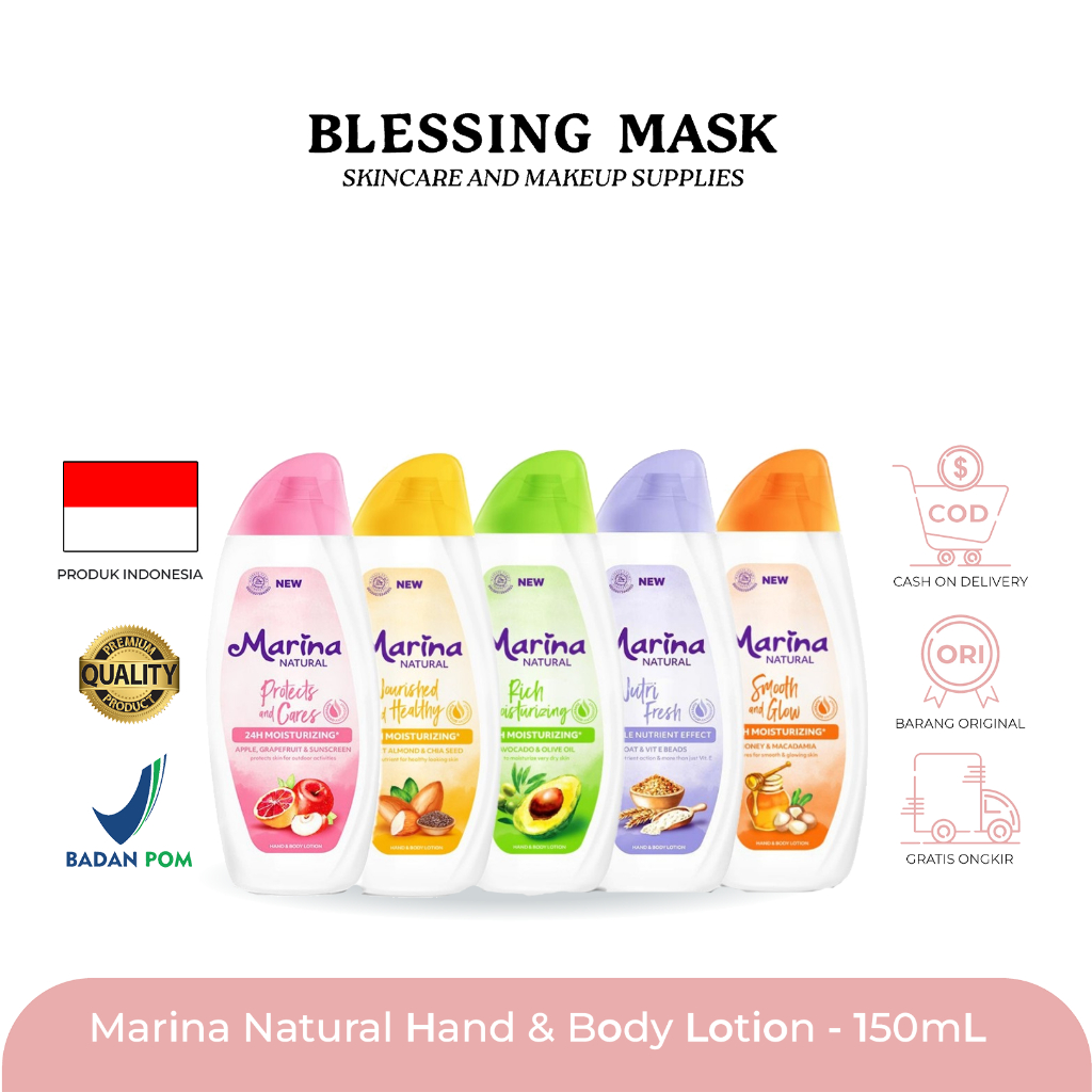 Jual Marina Natural Hand & Body Lotion - 150mL | Rich Moisturizing ...