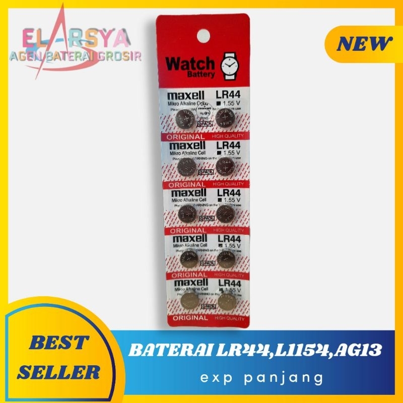Jual Baterai maxell LR44 AG13 Hearing Aid Battery / Batrai LR44 L1154 357 A76 1.55V AG13 ...