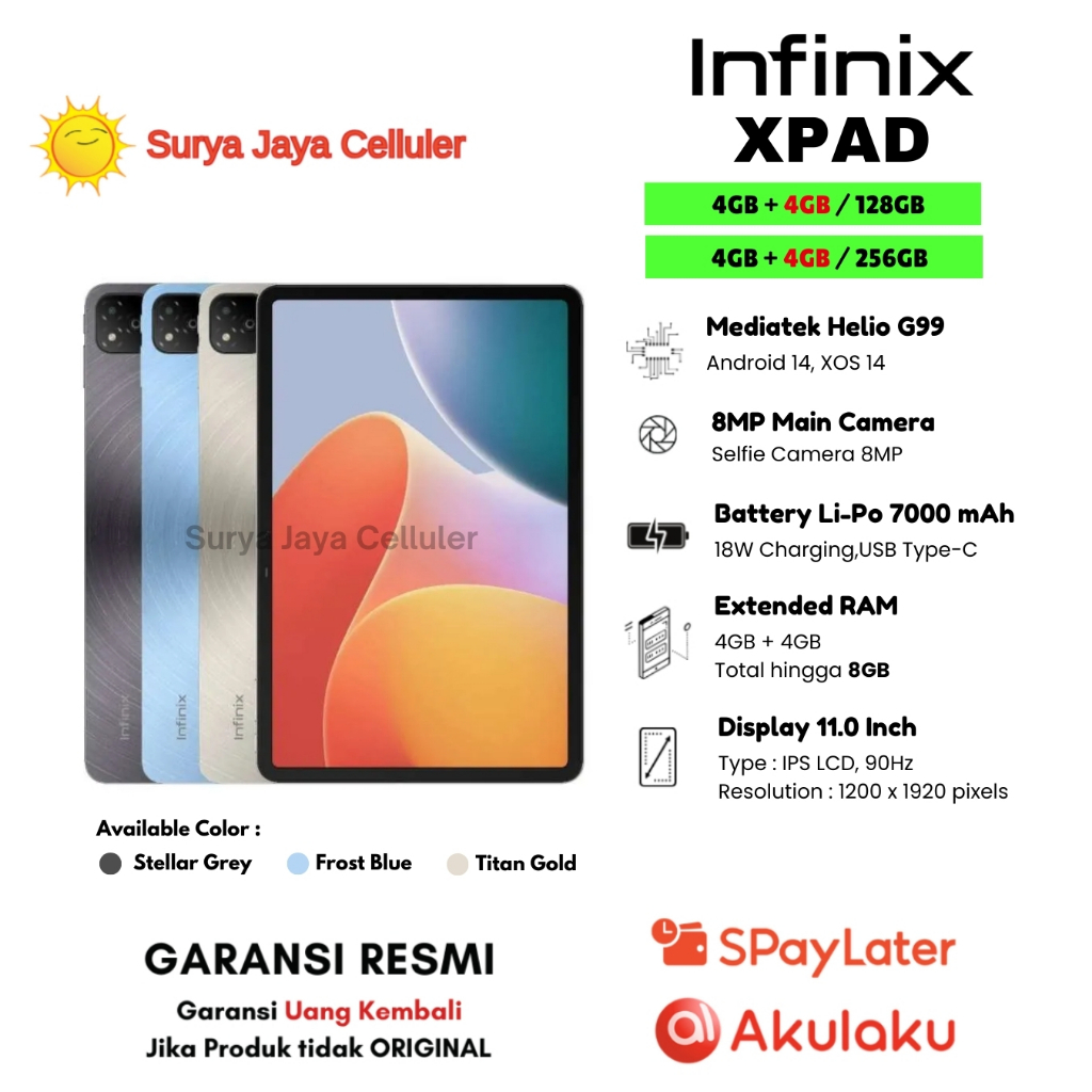 Jual TAB INFINIX XPAD 4GB/256GB (GARANSI RESMI INFINIX 1 TAHUN ...
