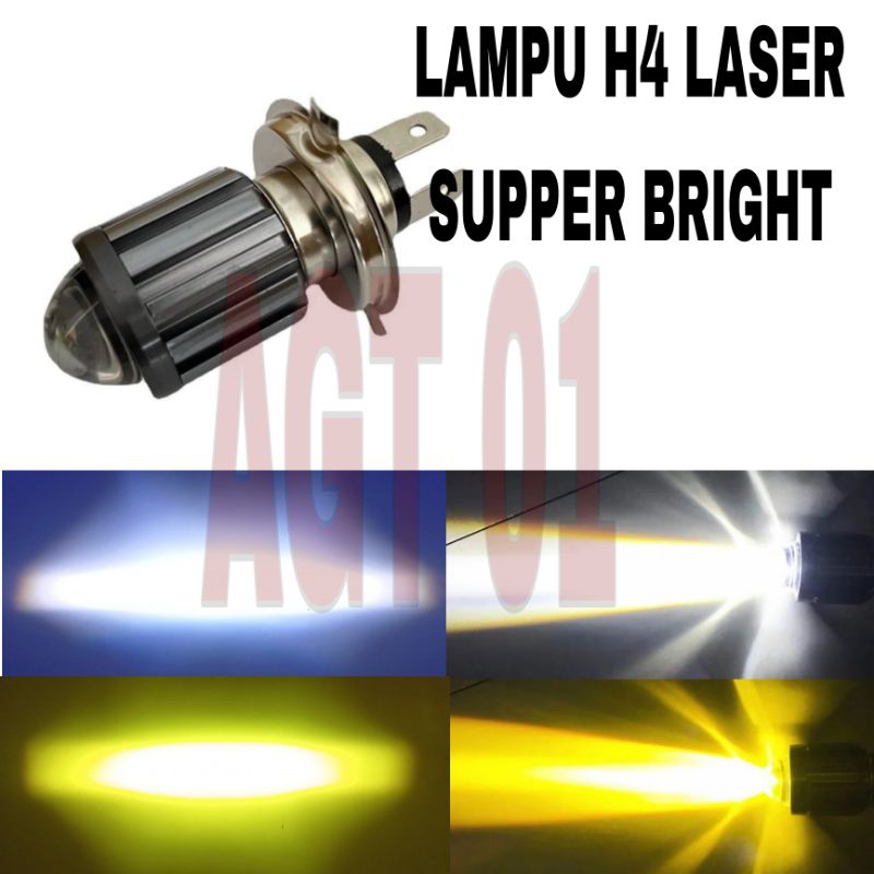 Jual BOHLAM DEPAN LED H4 LASER / LAMPU UTAMA MOTOR LASER H4 LED SUPER TERANG HI LOW/ LAMPU DEPAN ...