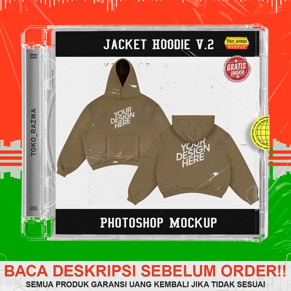 Jual Photoshop Mockup - Jaket Hoodie - Jacket Hoodie V.2 - Depan ...
