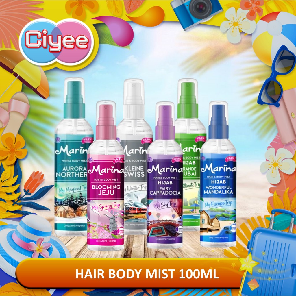 Jual Marina Hair & Body Mist Cologne 100ml / Parfum / Ciyee | Shopee ...