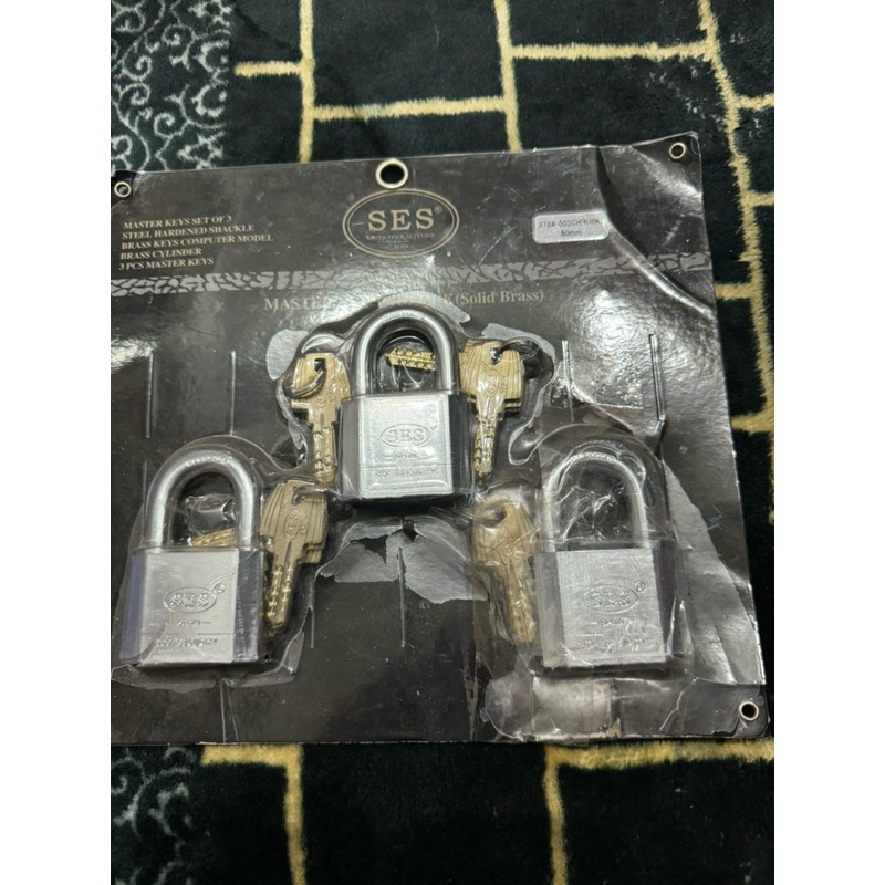 Jual SES Gembok Master Ses Ukuran 50 1 Set Isi 3 Pcs Gembok / Anak ...