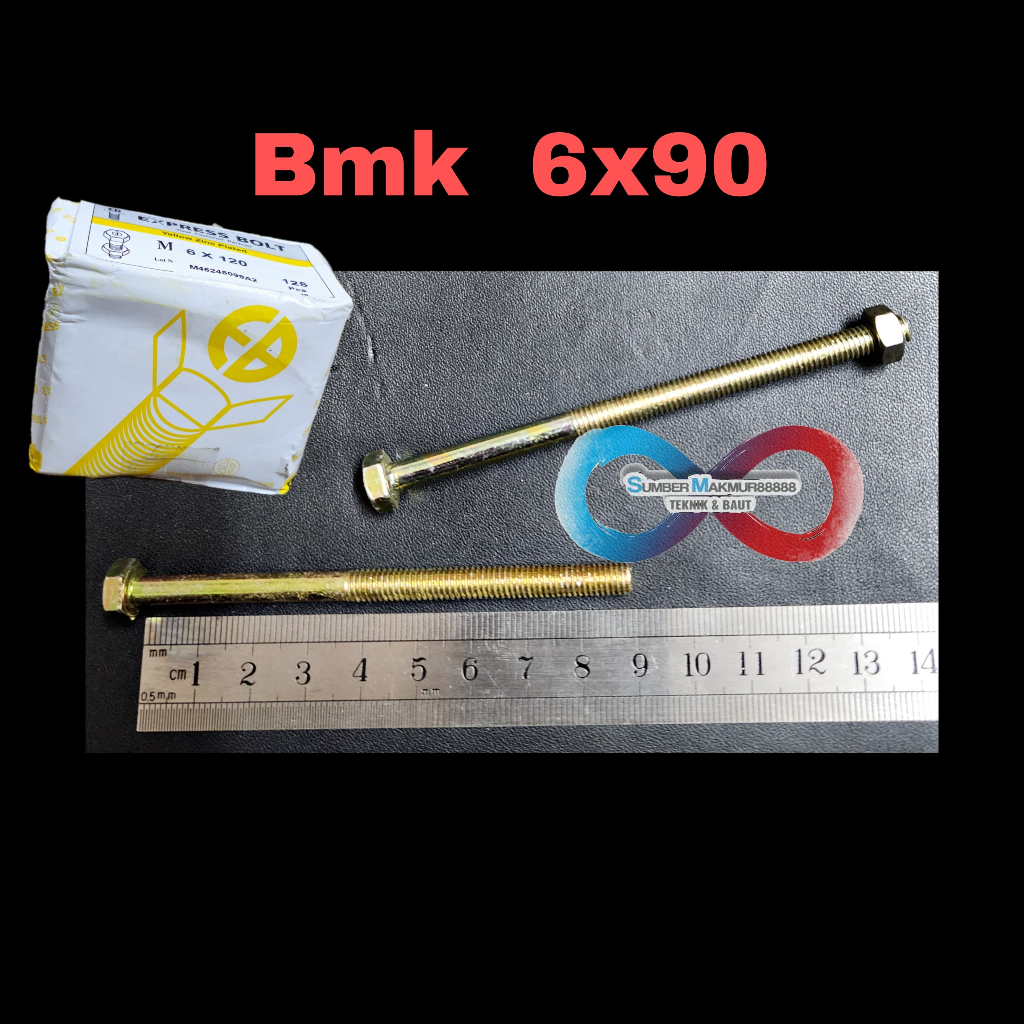 Jual BOX - baut mur kuning / bmk M 6×90 ( Isi 175 pcs ) | Shopee Indonesia