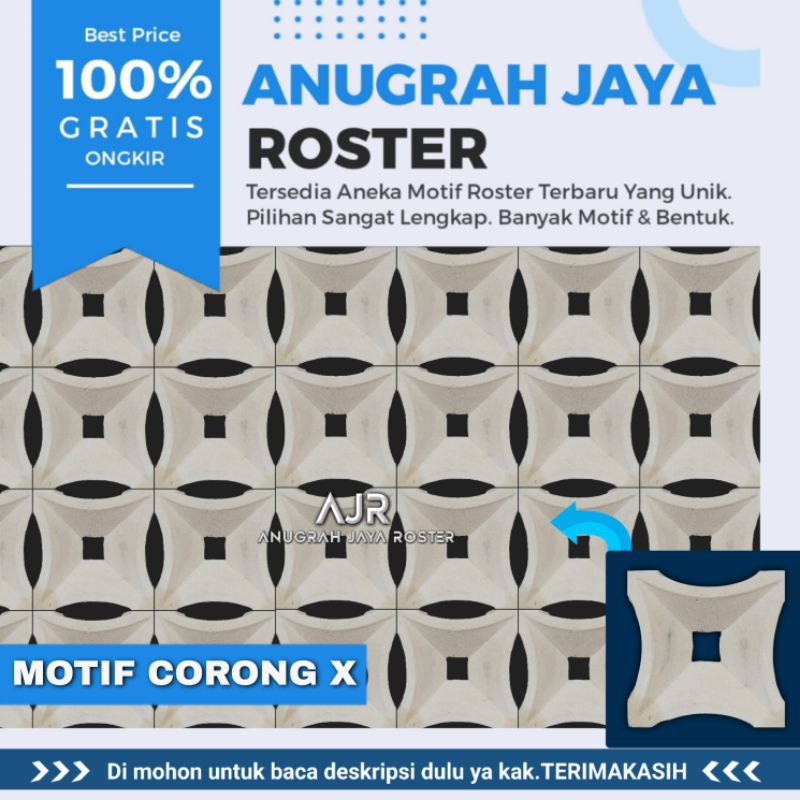 Jual Roster Motif TERBARU | Roster Motif Corong X | Loster Beton ...