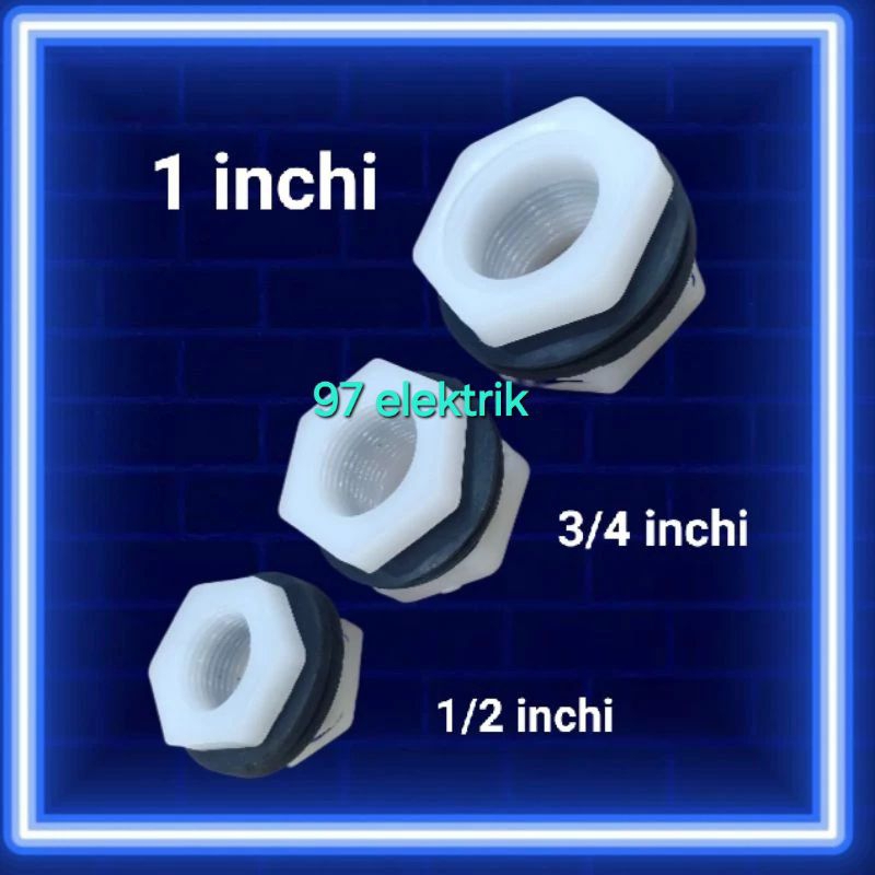Jual MUR TANDON 1/2" 3/4" 1" IN PVC NEPEL TANDON 1/2" 3/4" 1" VERLOOP ...