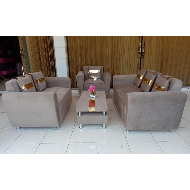 Jual Sofa Ruang tamu,Retro 321 list gold,kelihatan mewah. | Shopee ...