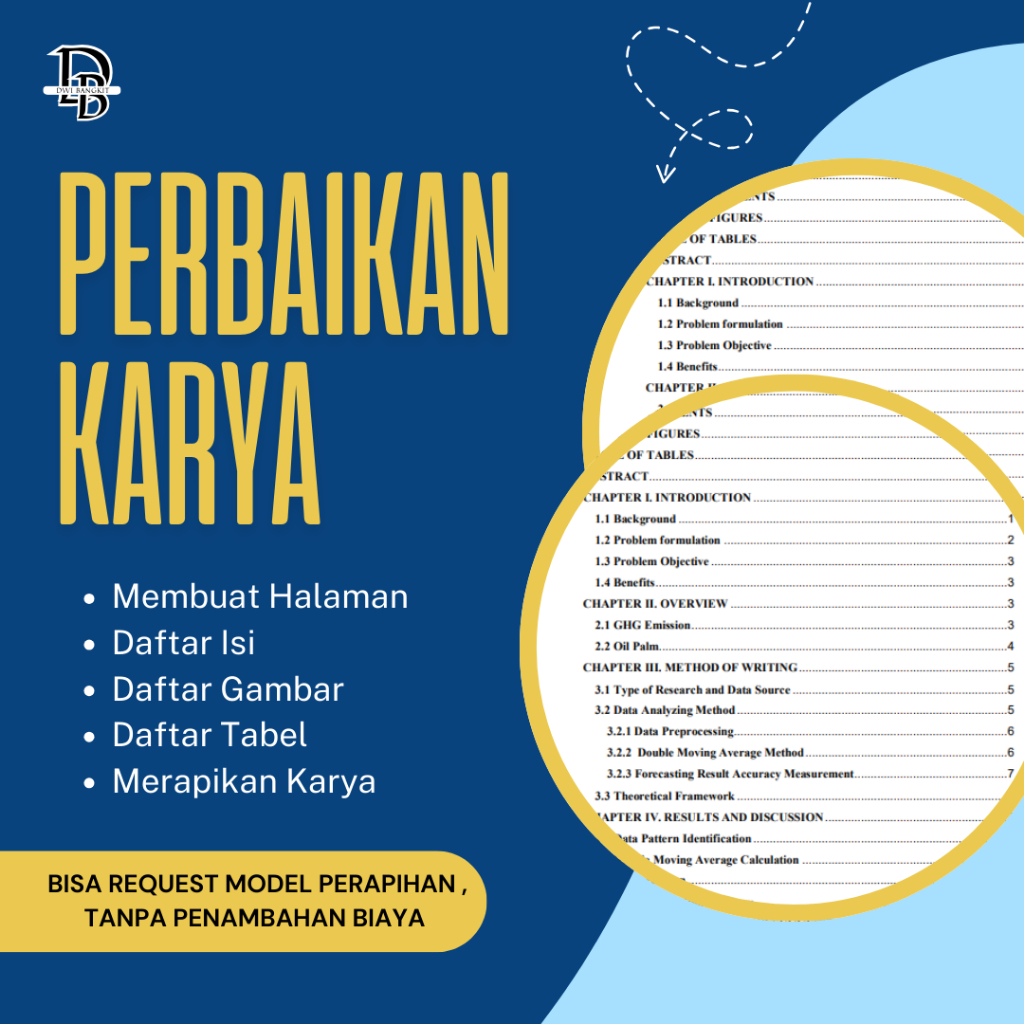 Jual JASA MEMBUAT DAFTAR ISI, DAFTAR TABEL, DAFTAR GAMBAR, PERNOMORAN ...