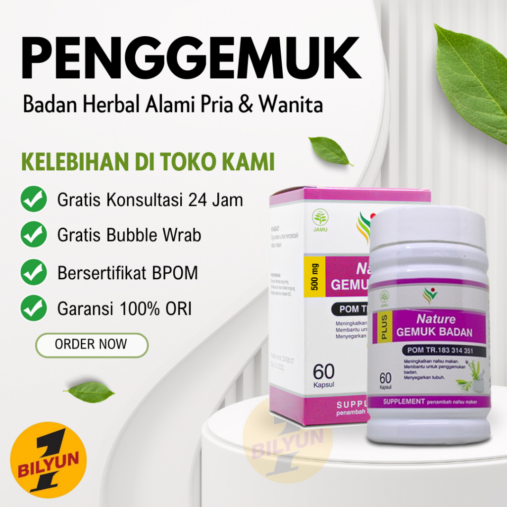 Jual Obat Penambah Berat Badan NATURE GEMUK BADAN Bpom Obat Gemuk Badan ...