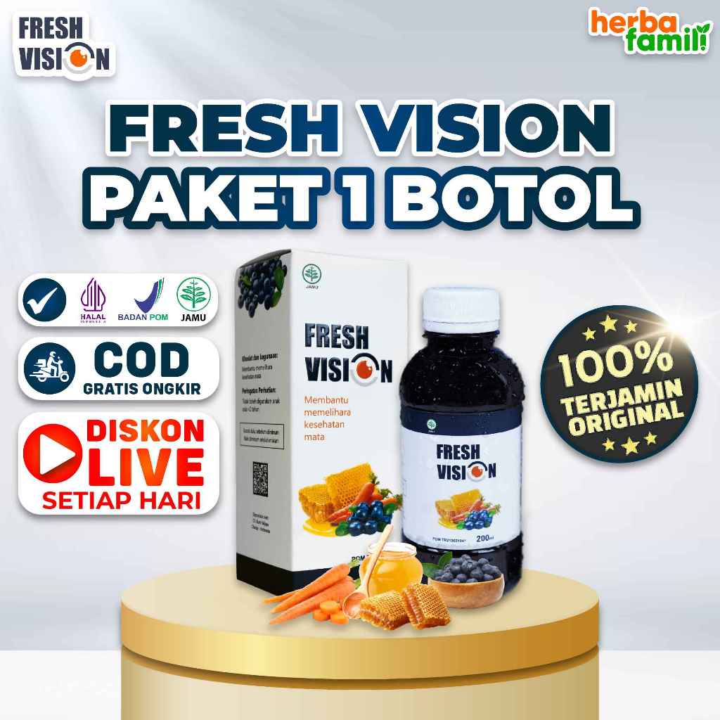 Jual Fresh Vision Vitamin Obat Mata Original Atasi Mata Minus Katarak ...