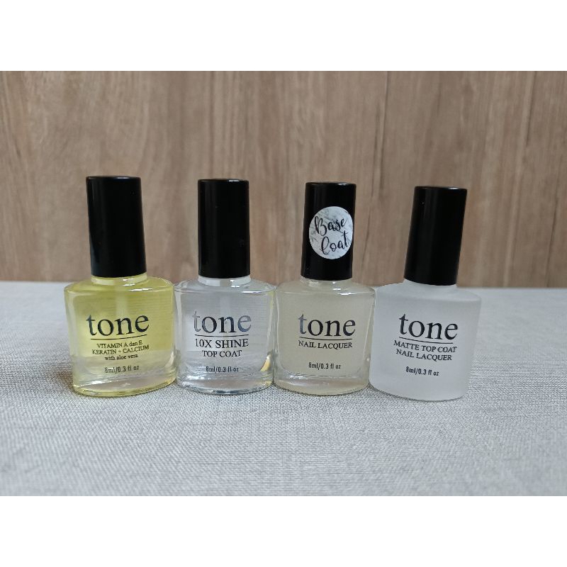 Jual TONE BaseCoat | TopCoat Glossy | TopCoat Matte | Nail Vitamin 8ml ...