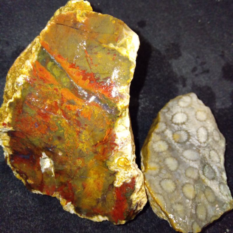 Jual Natural Batu Akik Pancawarna & Teratai 2 Pieces | Shopee Indonesia