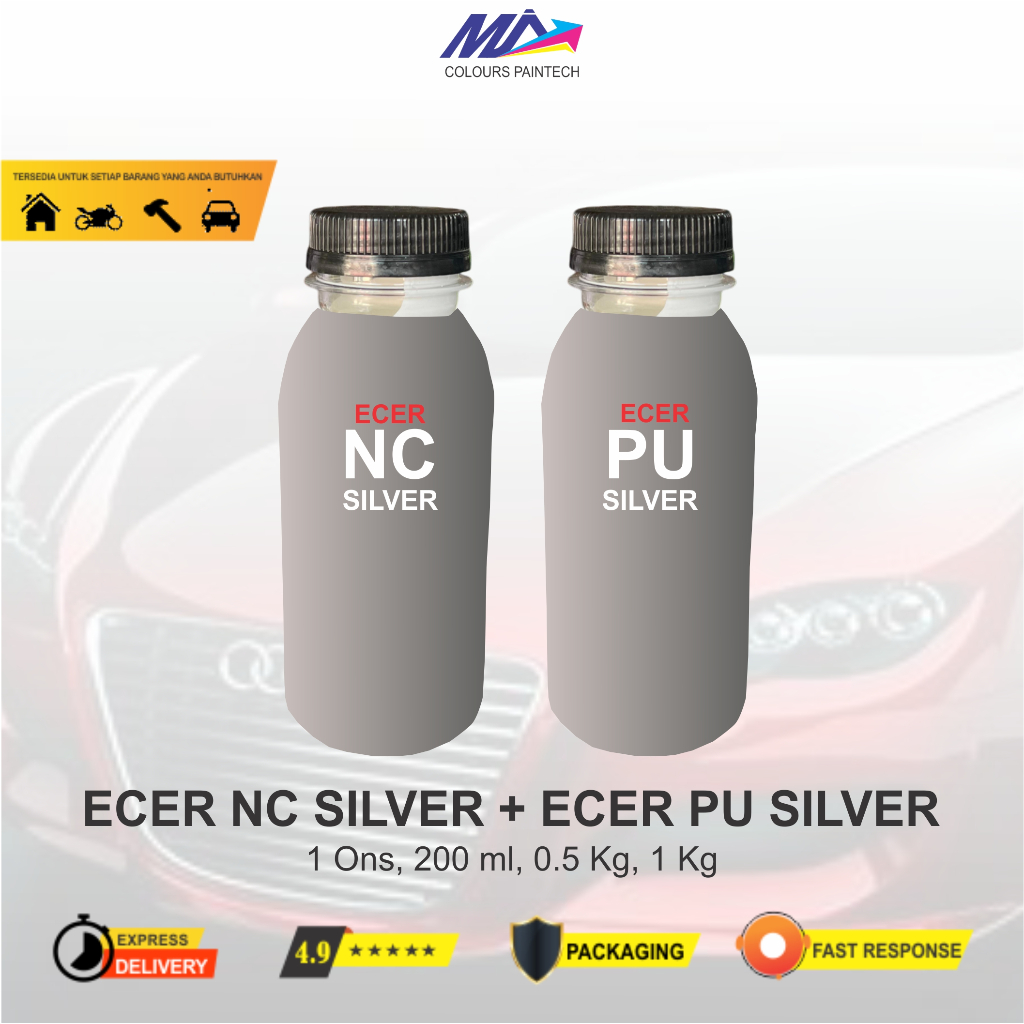 Jual Cat Silver Metallic Dasaran Candy tone PU NC 100 ml, 200ml, 500 ml | Shopee Indonesia