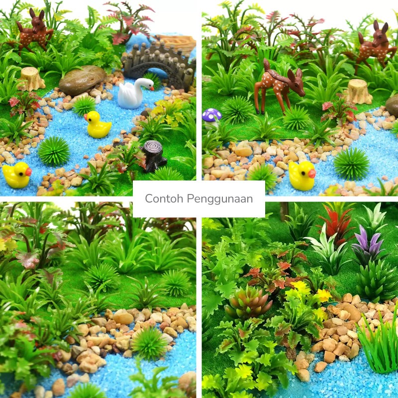 Jual Miniatur Tanaman Hutan Hujan Maket Aquascape Terrarium Diorama B36 ...