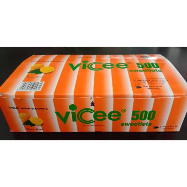 Jual Vicee 500 mg Vitamin C Orange Flavour Per box Isi 50 strip @2 ...