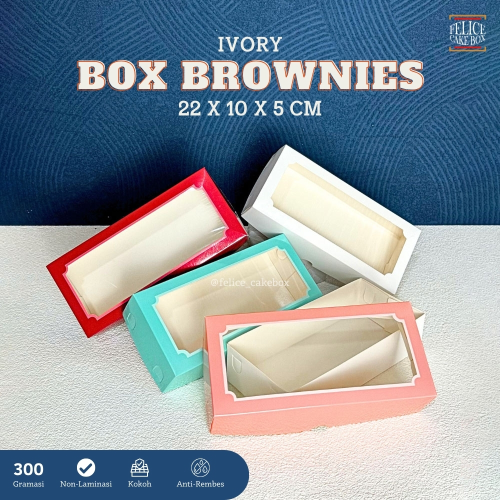 Jual BOX BROWNIES IVORY 22X10X5 CM isi 10 pcs FREE THANK YOU CARD ...