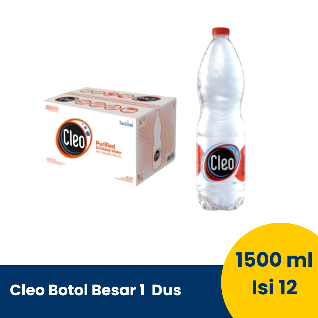 Jual CLEO Air Mineral Botol Besar 1 Dus | 1500ml | Isi 12 Botol ...