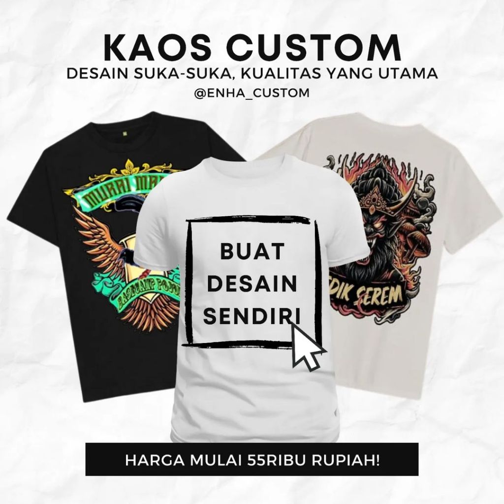 Jual Kaos Custom Free Gambar Desain Ukuran JUMBO | Shopee Indonesia