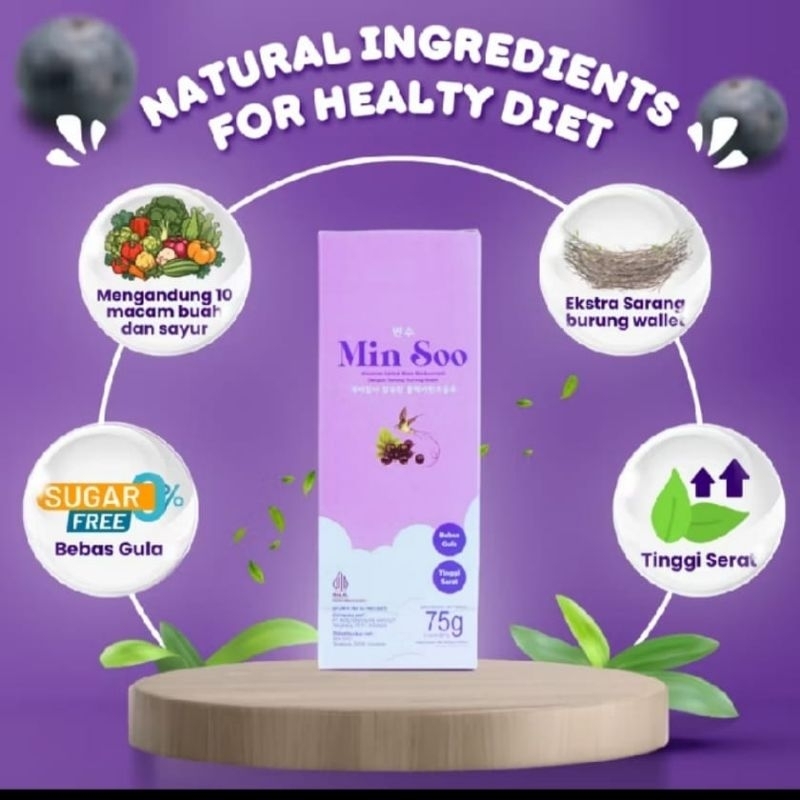 Jual Min Soo Fiber Drink Collagen 1 Box isi-5 Sachet Detox Minuman Detox diet Colagen Fiber ...