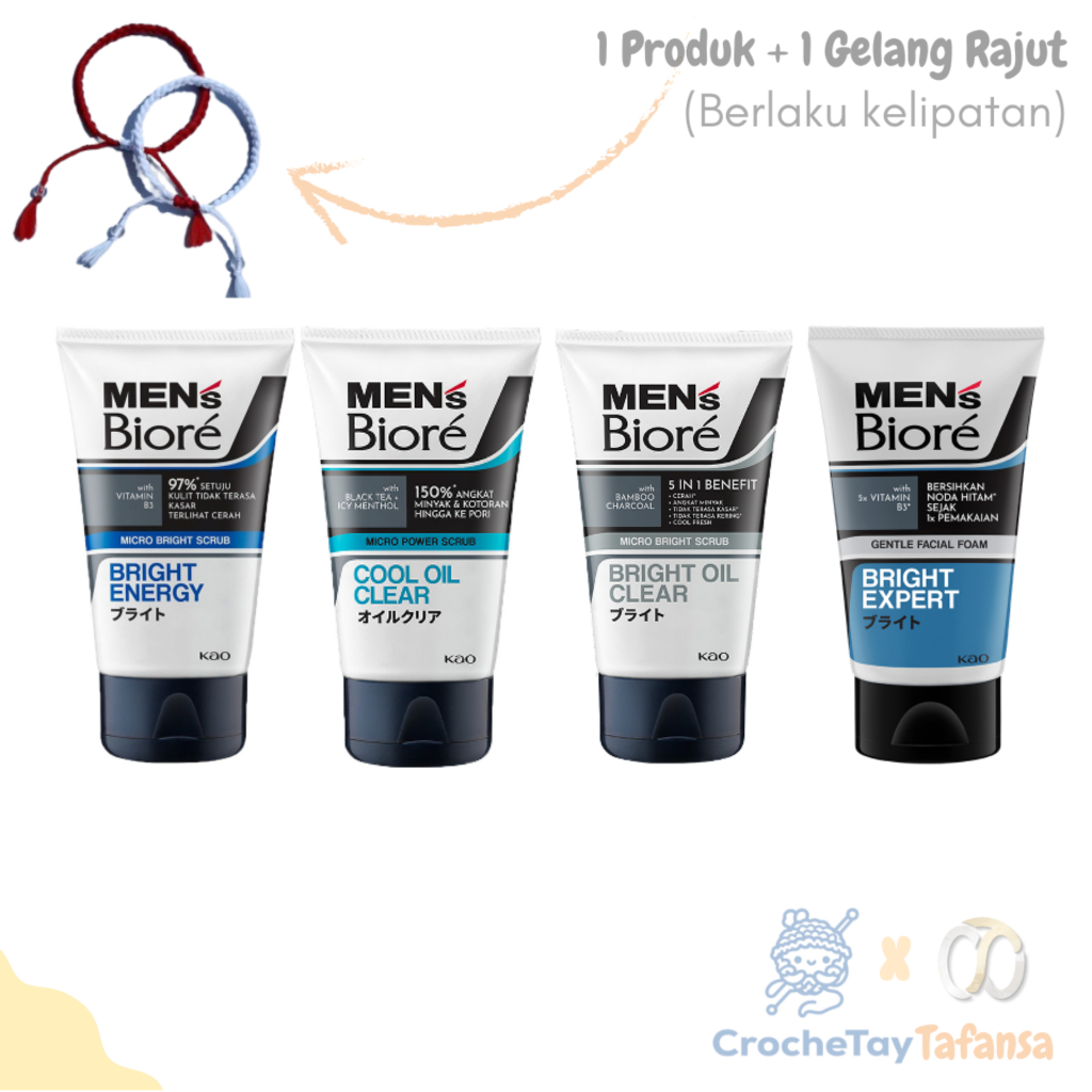 Jual Men's Biore Sabun Muka 100ml Foam Scrub Oil Control Bright | Shopee Indonesia