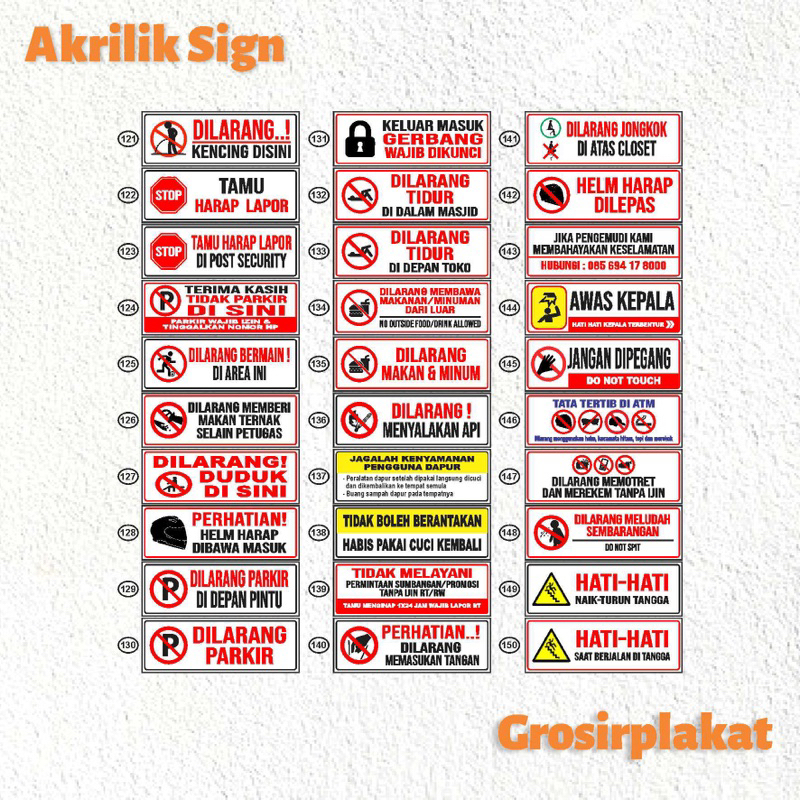 Jual Sign Papan Informasi Papan Petunjuk Sign Akrilik Print Sign ...