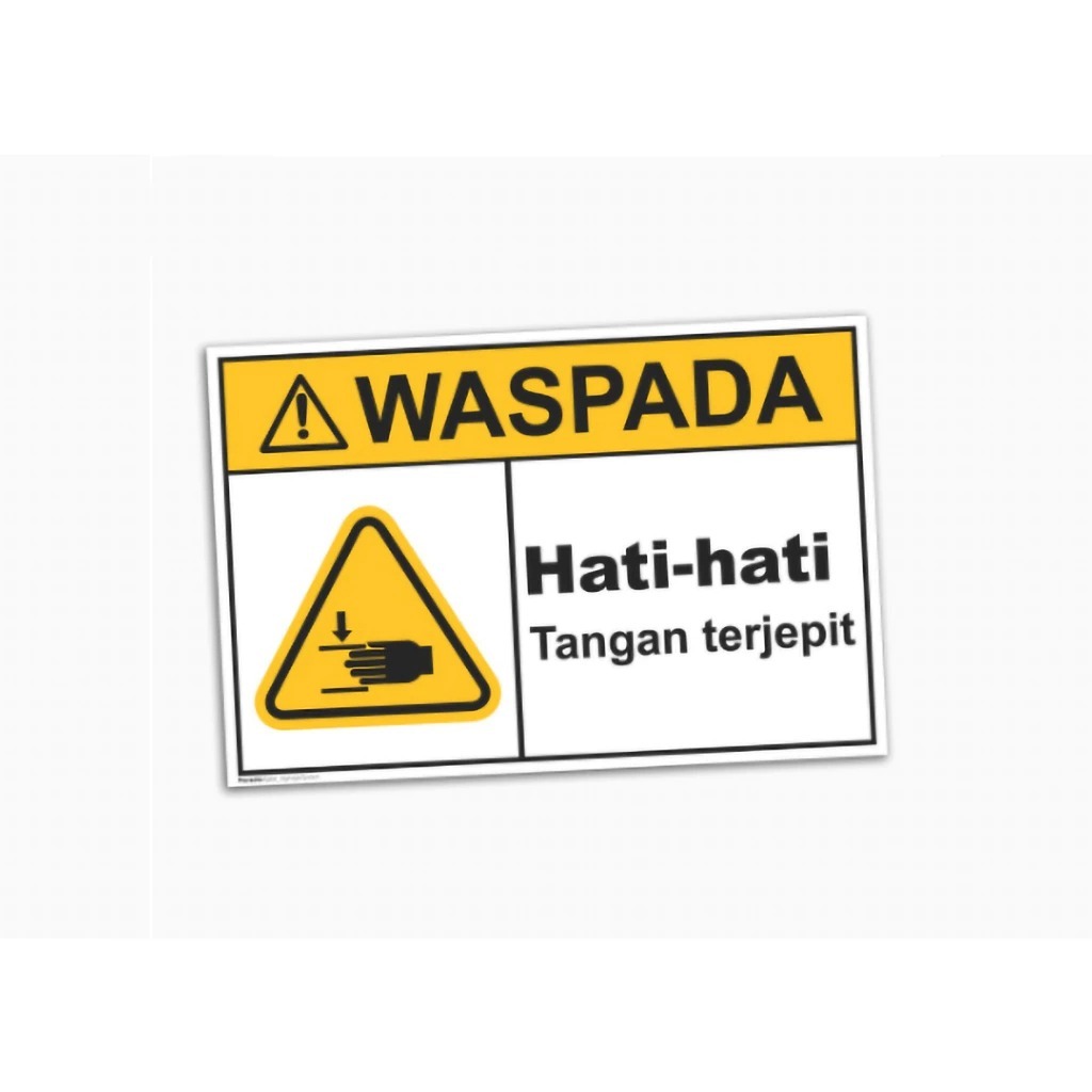 Jual Sticker Safety Sign K3 ANSI Rambu Hati-hati Tangan Terjepit 20 x ...
