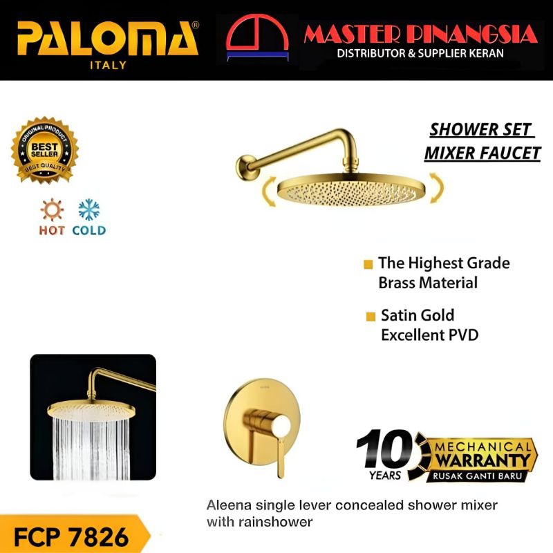 Jual PALOMA FCP 7826 Keran Mixer Shower Tanam Set Dinding Tembok Kran ...