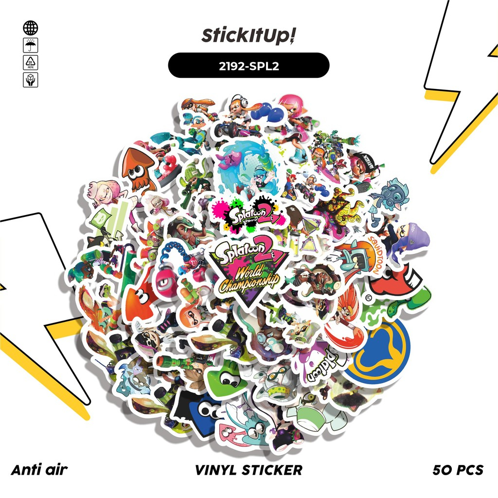 Jual COD 50 Pcs Stiker Pack GAME SERIES SPLATOON CHAR MIX 02 Lucu ...
