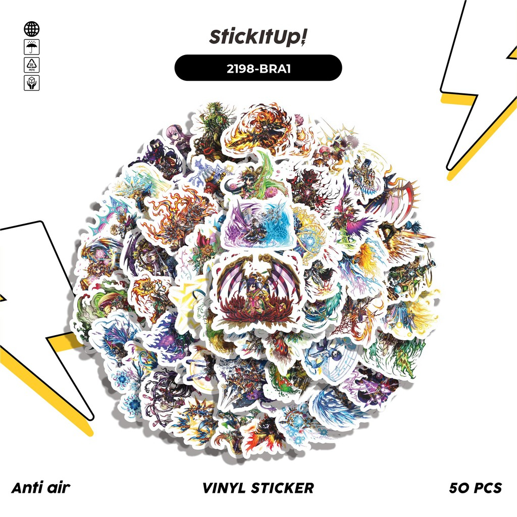 Jual COD 50 Pcs Stiker Pack GAME SERIES BRAVE FRONTIER CHAR MIX 01 Lucu ...