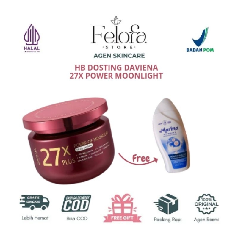 Jual HB DOSTING DAVIENA 27X PLUS POWER MOONLIGHT BODY LOTION (LANGSUNG ...
