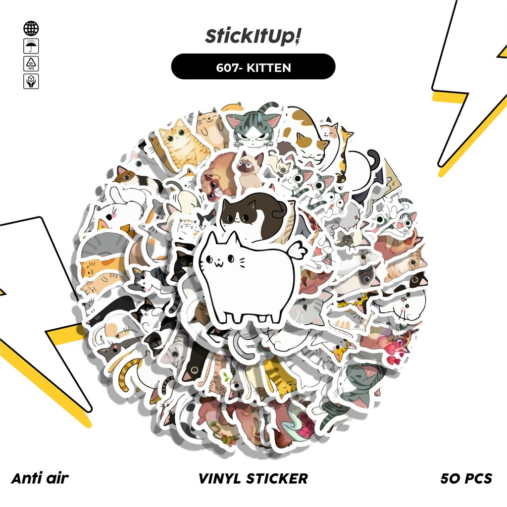 Jual COD 100 Pcs Stiker Pack Kucing Kitten Lucu Aesthetic Vynil ...