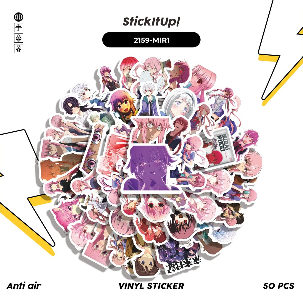 Jual COD 50 Pcs Stiker Pack ANIME SERIES MIRAI NIKKI CHARACTER MIX 01 ...