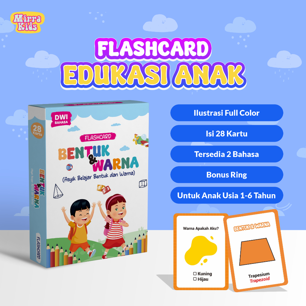 Jual Flashcard Edukasi Anak | Mengenal Bentuk dan Warna | Asyik Belajar ...