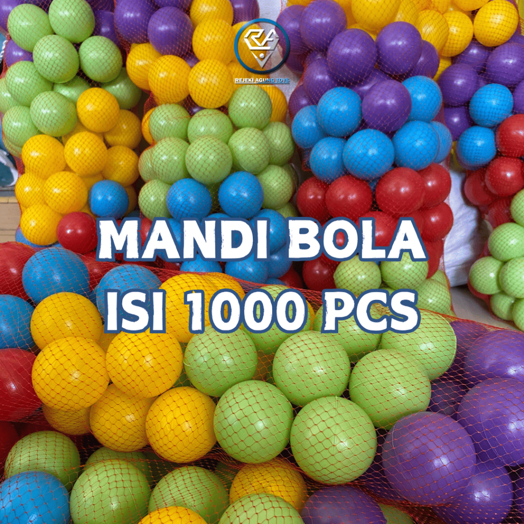 Jual Paket 1000Pcs Mandi Bola - Mandi Bola Anak Warna Warni Plastik ...