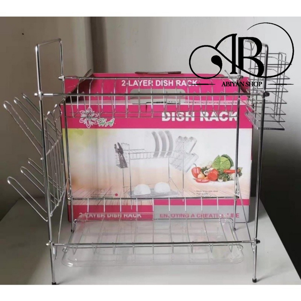 Jual RAK PIRING Stainless HA Minimalis 2 Susun Tingkat Peralatan Dapur ...