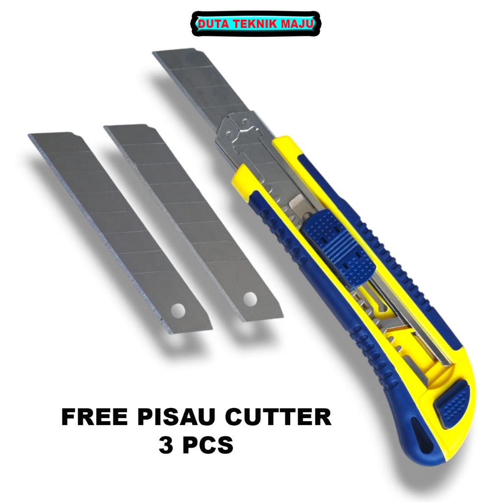 Jual Pisau Cutter Jumbo Besar Jetjo Auto Reload / Pisau kater 18mm Gratis Isi Cutter | Shopee ...