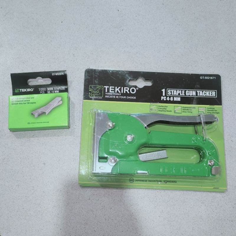 Jual Tekiro Tembakan Staples Standar / STAPLE GUN TACKER Satu Set ...