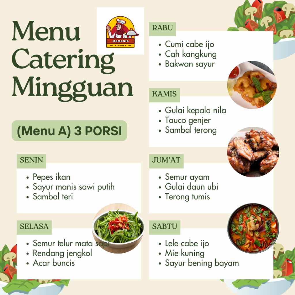 Jual Mamania kitchen - Catering mingguan 3 porsi lauk rasa enak lezat ...