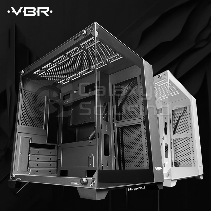 Jual VBR Z-2 Dual Chamber Tempered Glass M-ATX Gaming Case - Black ...