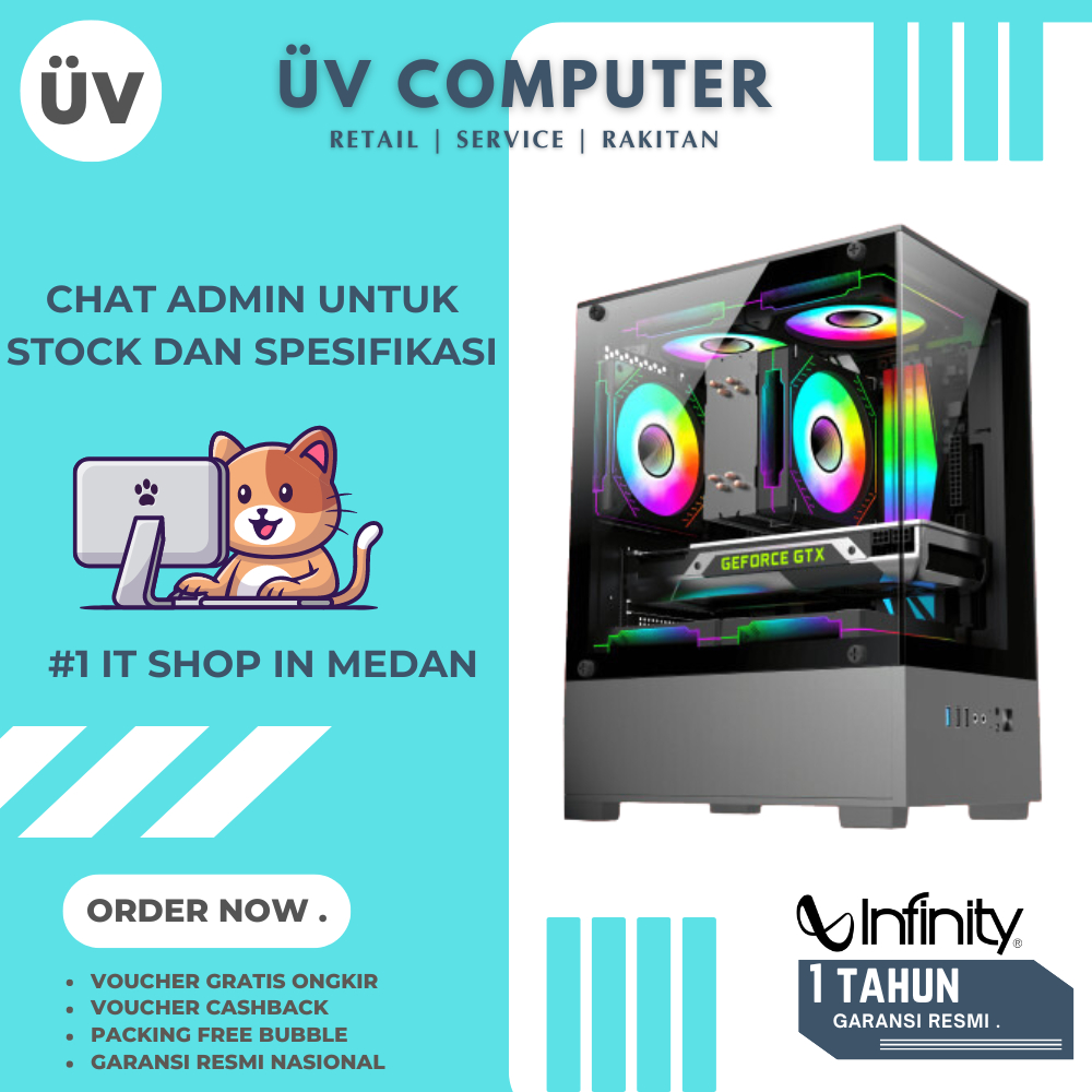 Jual Casing PC Komputer Infinity Enlight NOIR | Mid Tower | Micro M-ATX ...