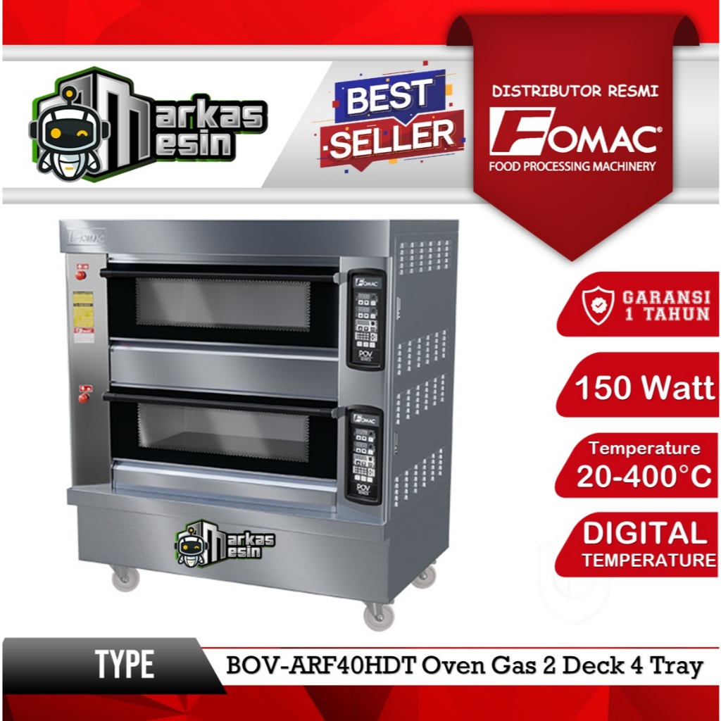 Jual Gas Oven Roti 2 Deck 4 Tray Pemanggang Roti BOV-ARF40HDT FOMAC ...