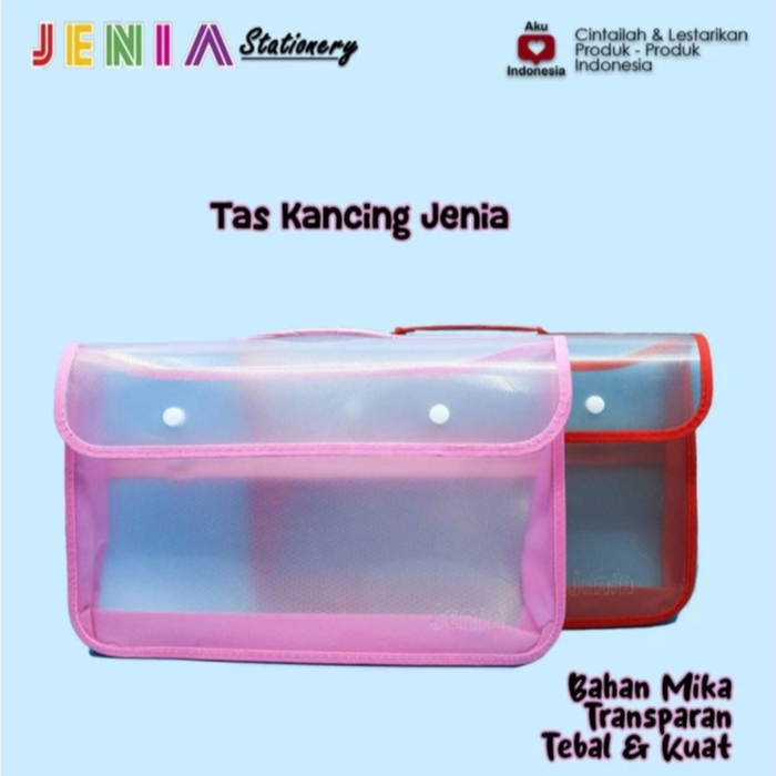 Jual Tas Kancing 2 polos Jenia ukuran F4 Folio bahan mika | Shopee ...