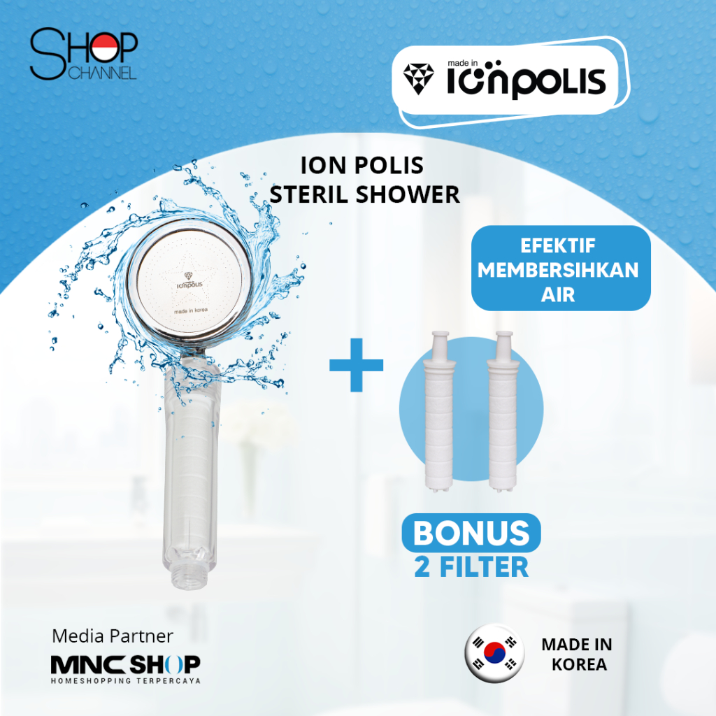 Jual IONPOLIS Shower Head water therapy Dengan Butiran Batu Tourmaline | Shopee Indonesia