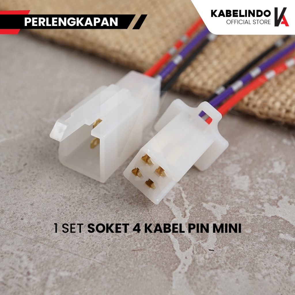 Jual Soket Sambung 4 Pin Kecil / Mini Socket Kabel Konektor Mobil Motor ...