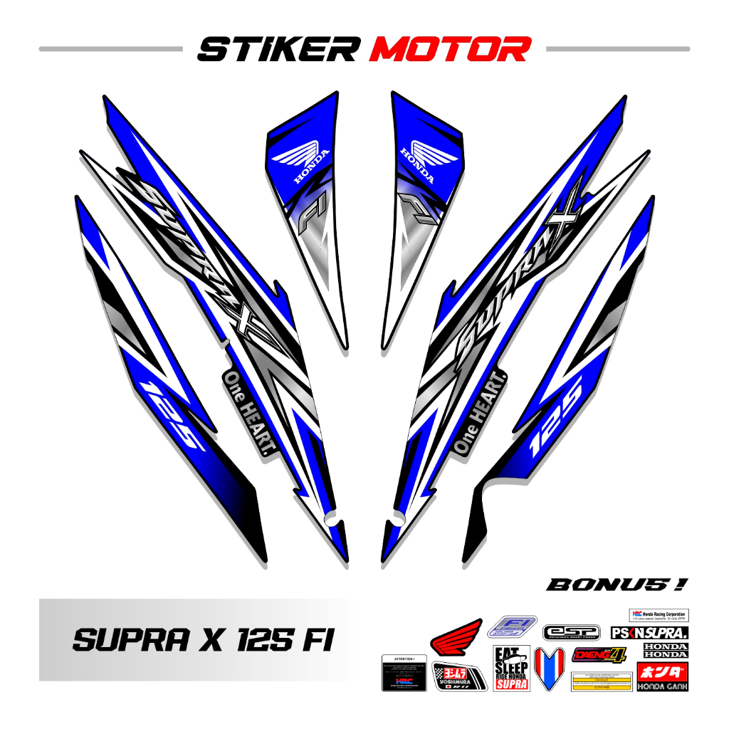 Jual SP91 Striping Stiker MotorSupra X 125 R Fi Variasi Sticker Motif ...