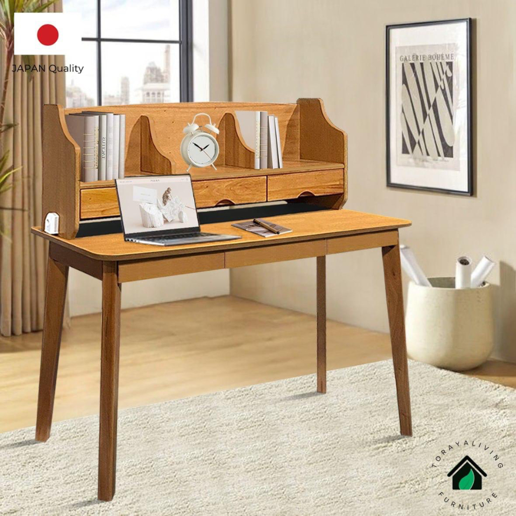 Jual Toraya Meja Belajar Kayu/ Meja Belajar dengan Rak/ Study Desk with ...